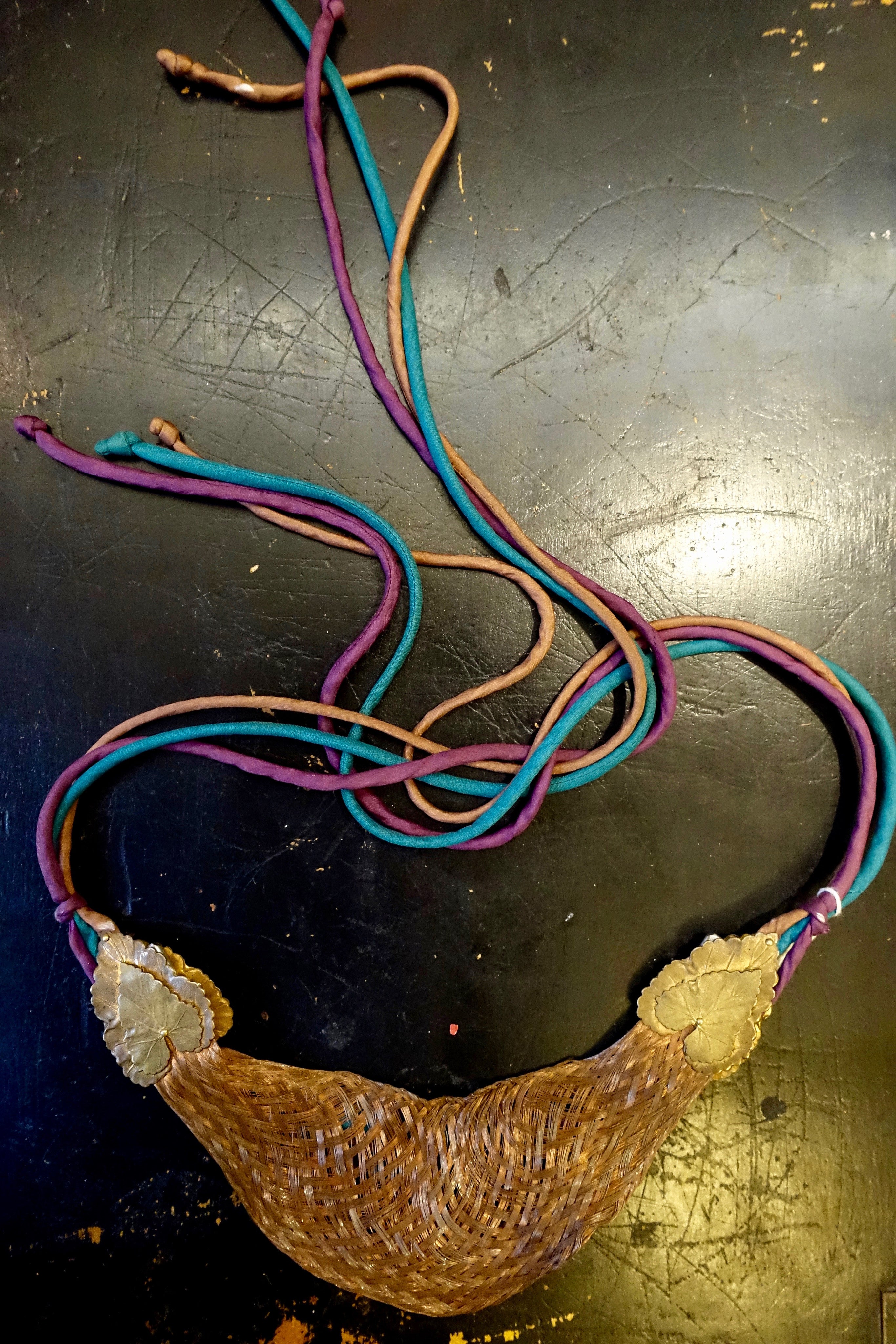 1980's Woven Copper Wire Belt With Multicolor Silk Cord Ties – Nomad ...